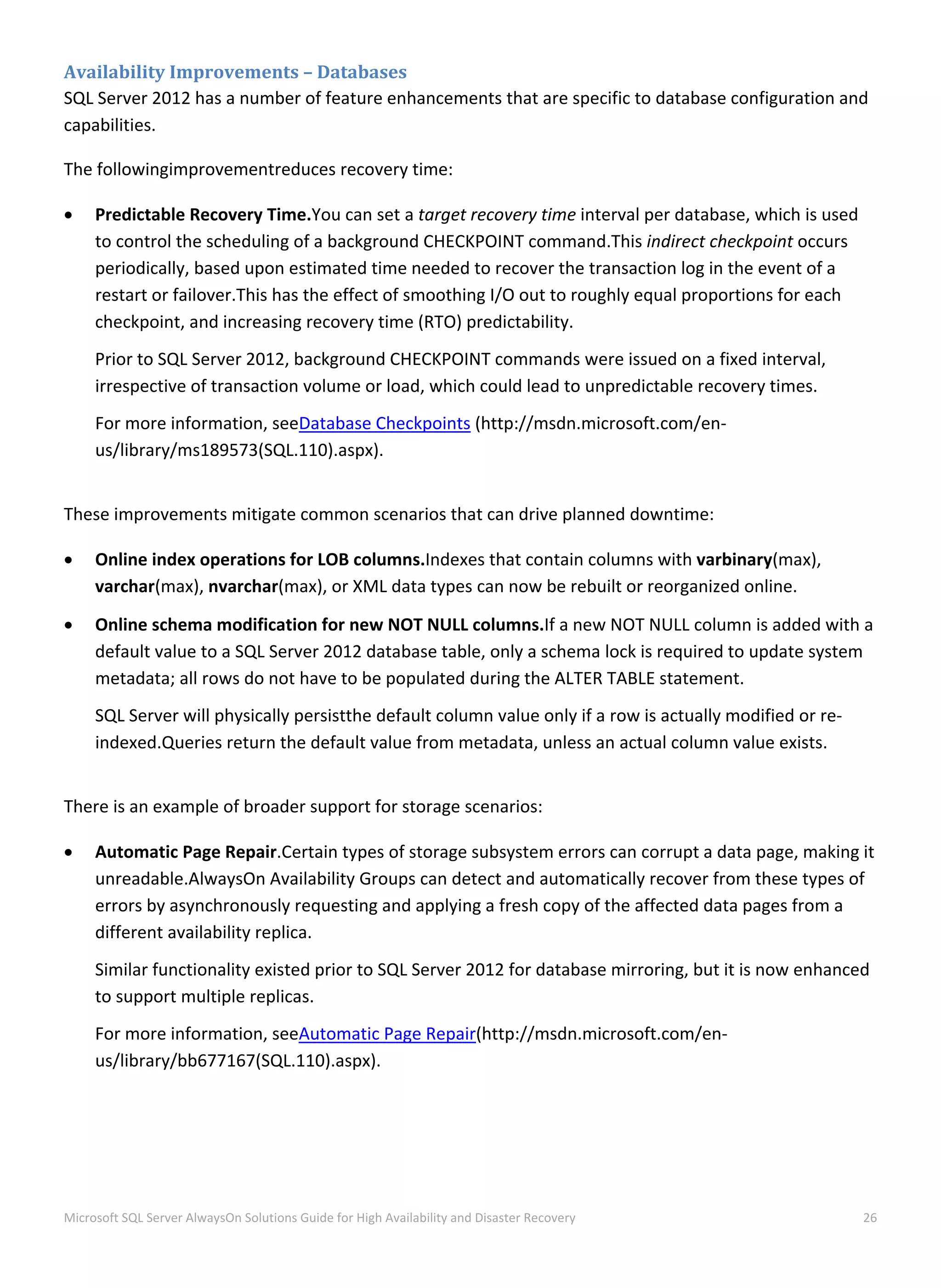 Microsoft sql server always on solutions guide for high availability and disaster recovery | PDF