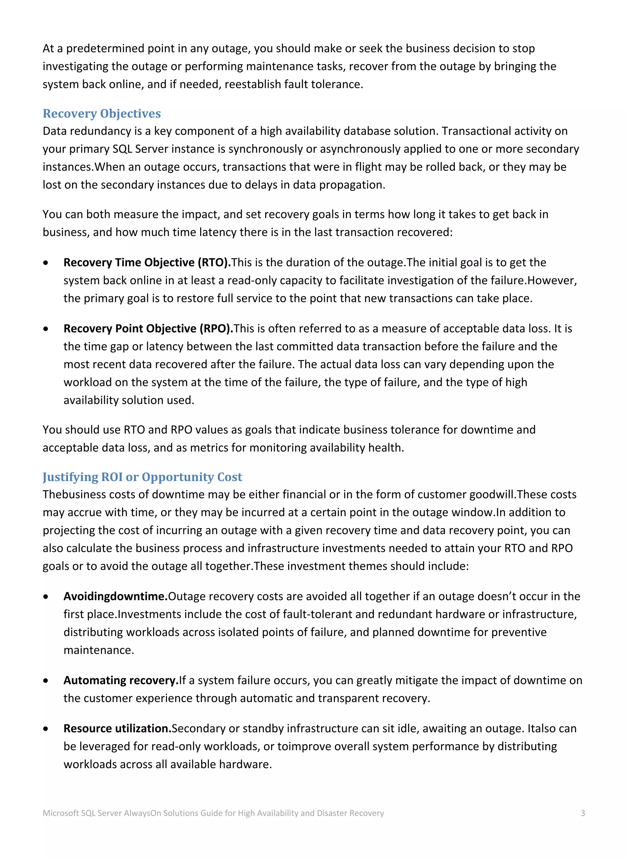 Microsoft sql server always on solutions guide for high availability and disaster recovery | PDF