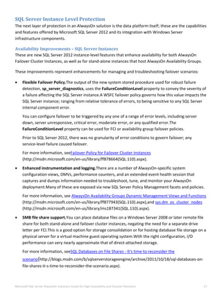 Microsoft sql server always on solutions guide for high availability and disaster recovery | PDF