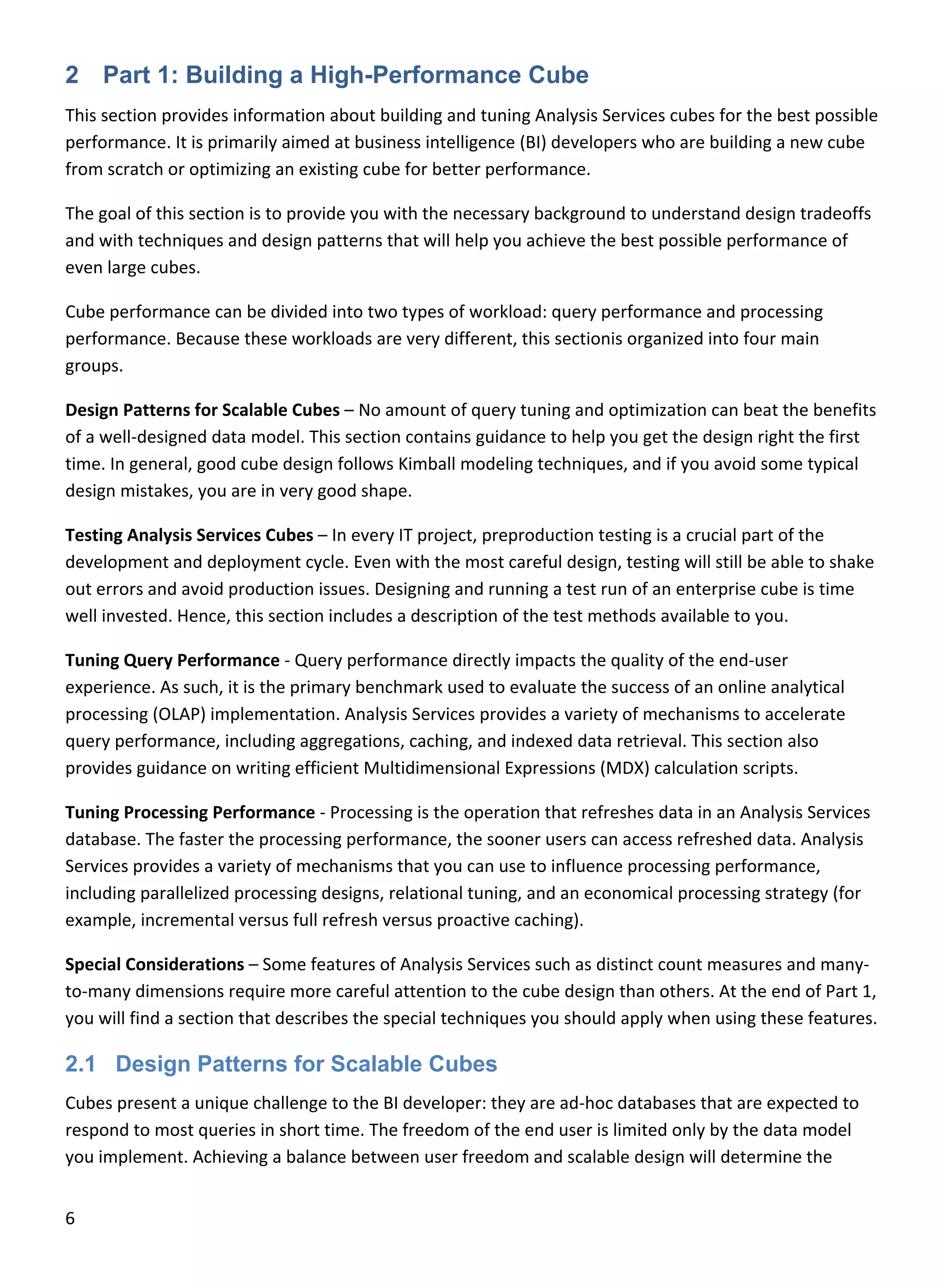 Microsoft Sql Server Analysis Services Multidimensional Performance And
