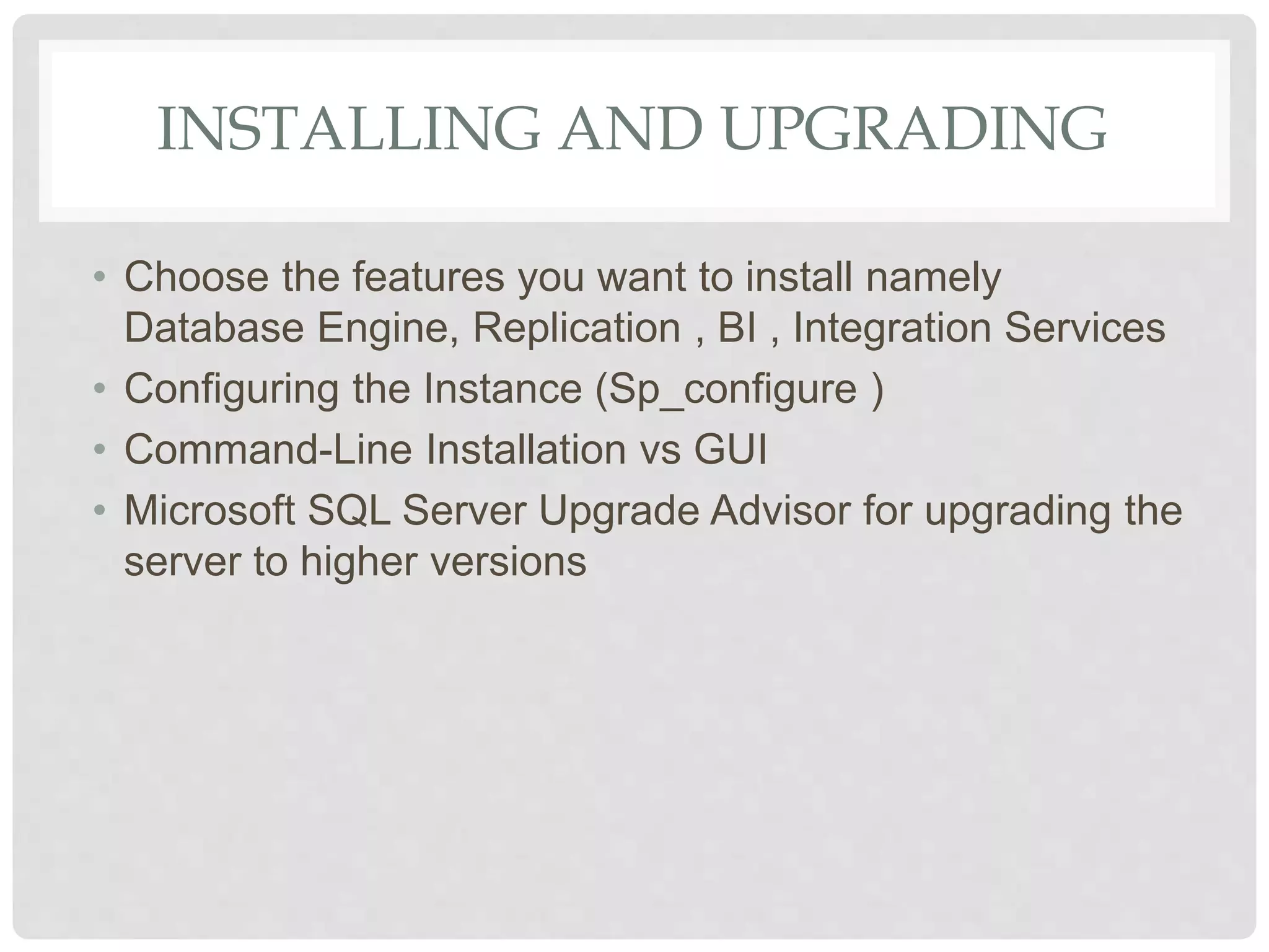 Microsoft Sql Server Database Administration Pptx Databases Computer Software And Applications
