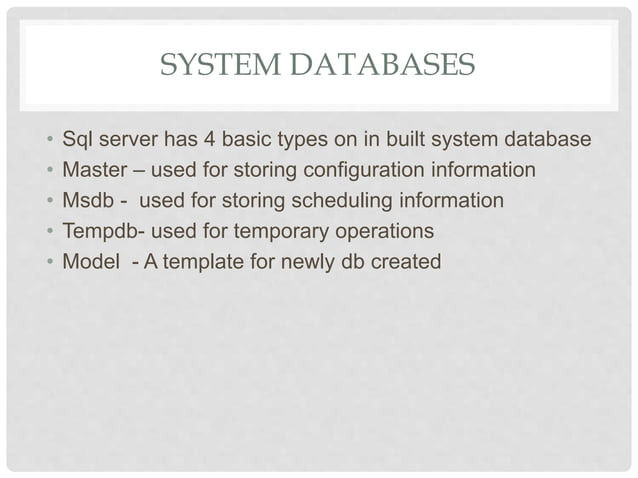 Microsoft sql server database administration | PPTX Microsoft sql server database administration | PPTX