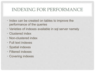 Microsoft sql server database administration | PPTX
