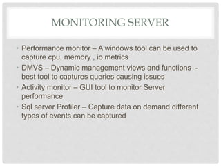 Microsoft sql server database administration | PPTX