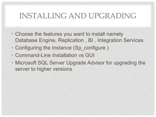 Microsoft sql server database administration | PPTX | Databases ...