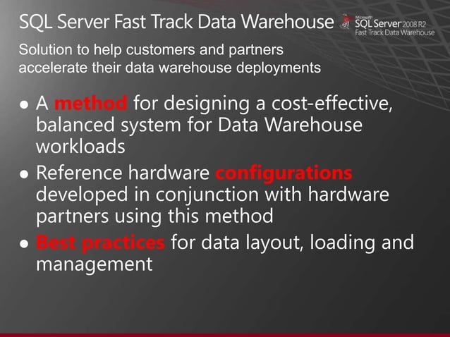 Microsoft SQL Server Data Warehouses for SQL Server DBAs | PPT