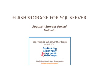 Microsoft SQL Server Flash Storage | PPT