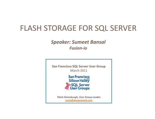 Microsoft SQL Server Flash Storage | PPT