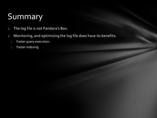 Microsoft SQL Server Log Management | PPTX