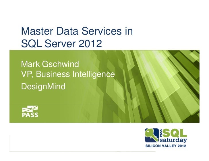 Microsoft Master Data Services With Sql Server 2012