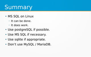 Microsoft SQL Server with Linux and Docker | PPT