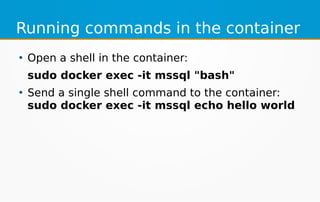 Microsoft SQL Server with Linux and Docker | PPT