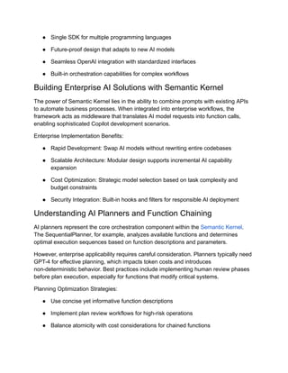 Semantic Kernel: Microsoft AI SDK for Enterprise Apps | PDF