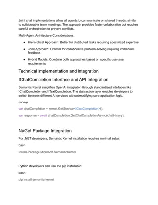 Semantic Kernel: Microsoft AI SDK for Enterprise Apps | PDF