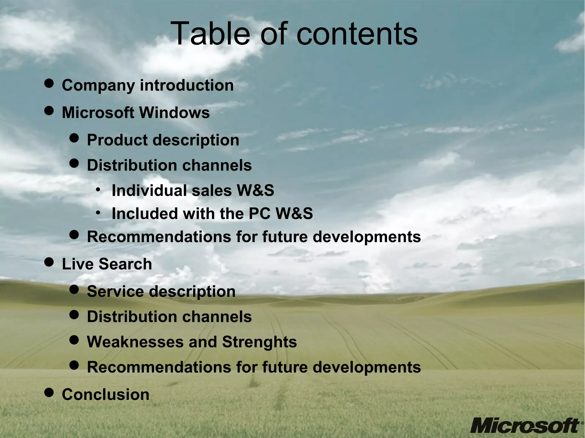 Microsoft (Strength And Weakness) | PPT