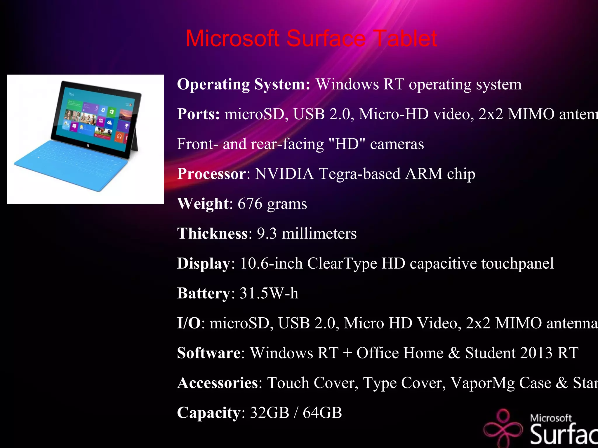 Microsoft surface | PPT