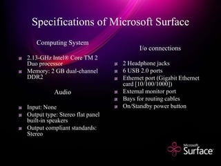 Microsoft Surface Technology | PPTX | Home Appliances | Home & Garden