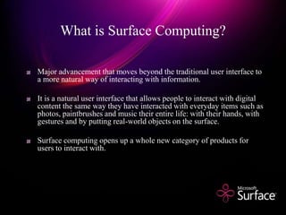 Microsoft Surface Technology | PPTX | Home Appliances | Home & Garden