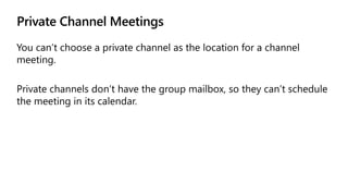 Overview of Private Channels in Microsoft Teams | PPTX
