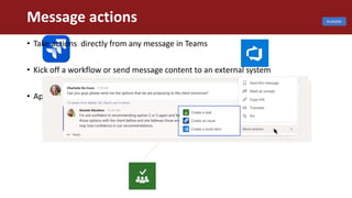 Microsoft teams & bot framework - A developer's perspective | PPTX