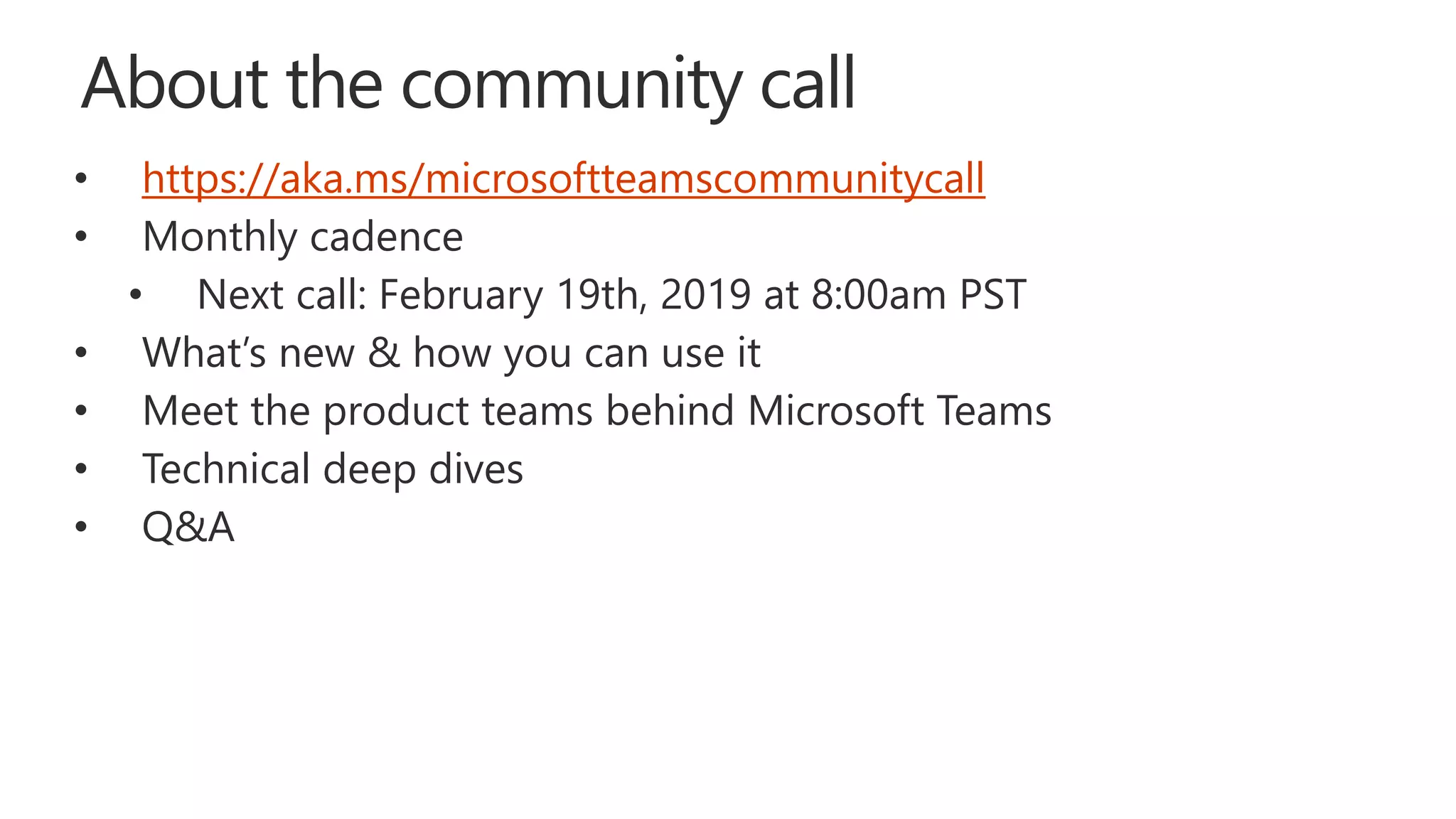 Microsoft Teams community call-January 2019 | PPT