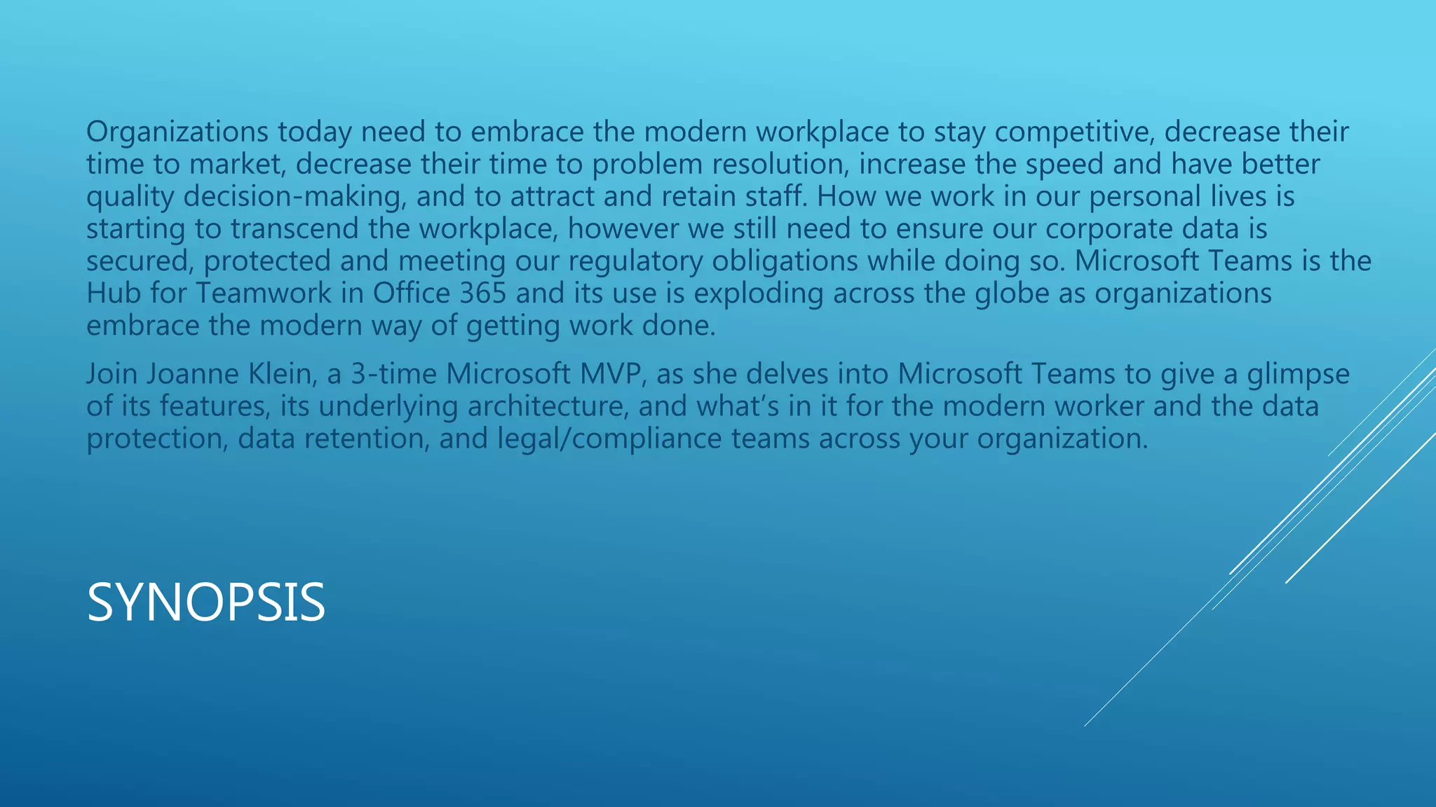 Microsoft Teams in the Modern Workplace | PPTX