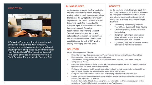 Microsoft teams phone system implementation by synoptek | PPTX