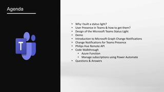 Display Microsoft Teams status on your smart light | PPT