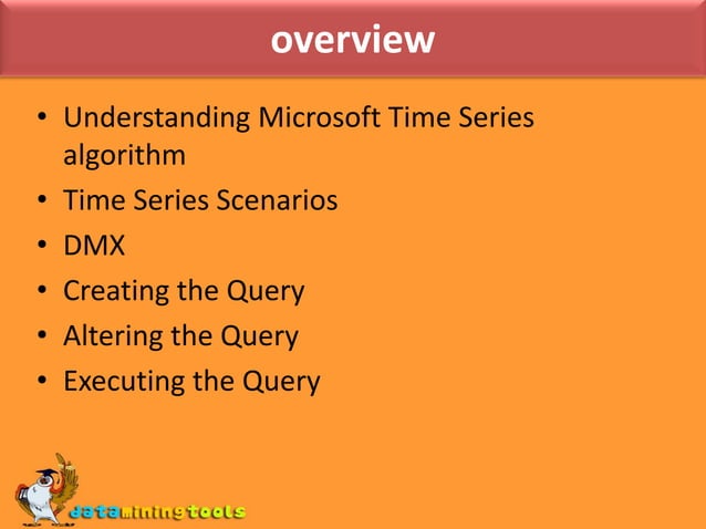 MS SQL SERVER: Microsoft time series algorithm | PPTX
