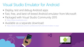 Microsoft Tools for Android Developers | PPT