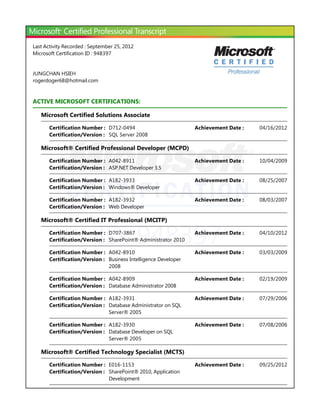 Microsofttranscript jungchanhsieh09252012 | PDF