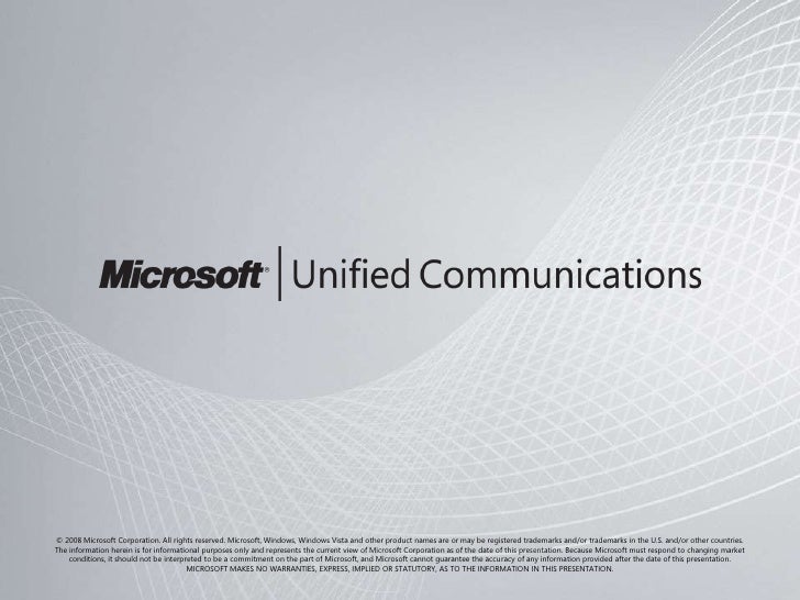 Microsoft Unified Communications - Overview Presentation
