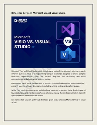 Microsoft Visual Studio vs Visio: 2023 Showdown | PDF