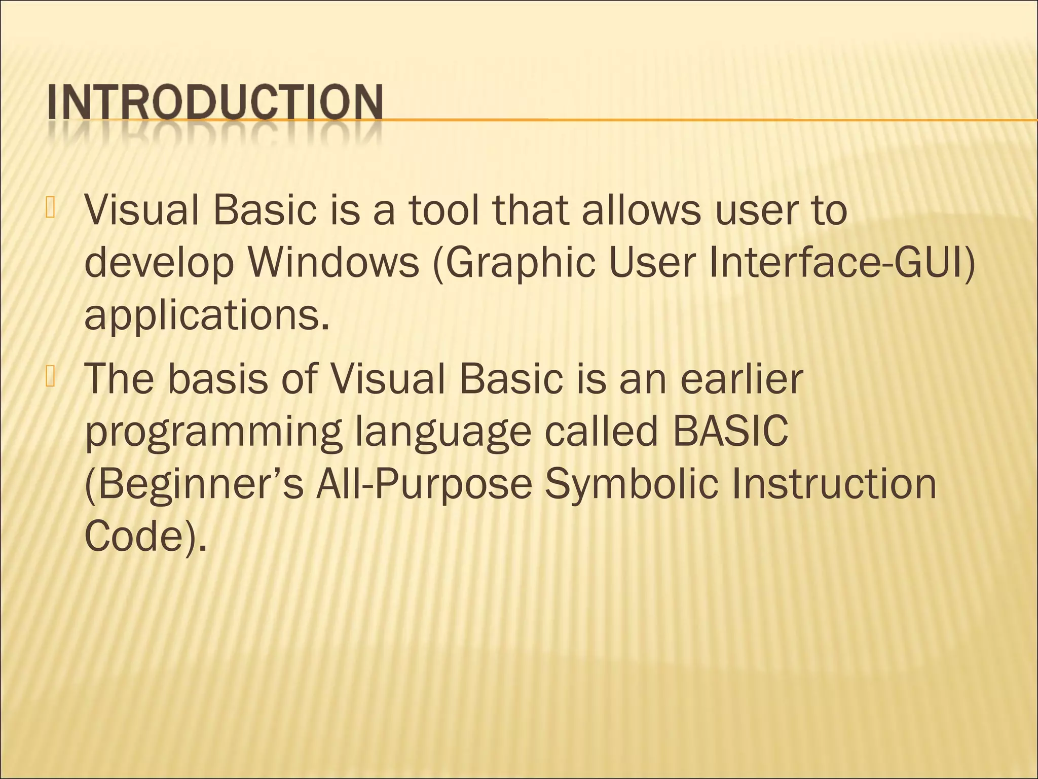 Microsoft visual basic 6 | PPT