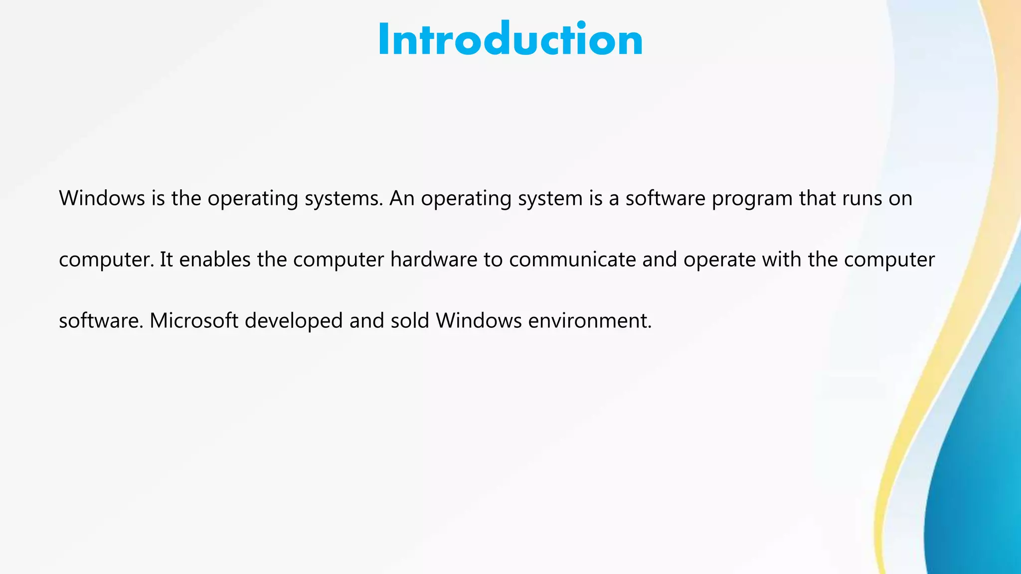 Microsoft windows Operating Systems | PPTX