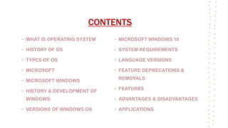 Operating System - Microsoft Windows 10 | PPTX