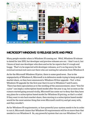 Microsoft windows 10 release date drawing closer | PDF
