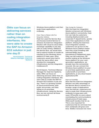 Microsoft Windows Azure - Cast Iron Software Engineering Company Speeds ...