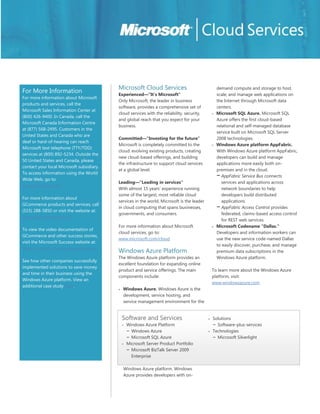 Microsoft Windows Azure - GCommerce IT Services Transforms Special Order Process Case Study | PDF