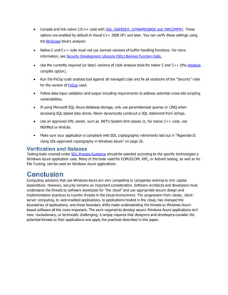 Microsoft Windows Azure - Security Best Practices for Developing ...