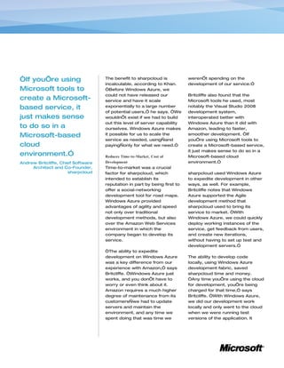 Microsoft Windows Azure - SharpCloud Manufacturing Triples Productivity Case Study | PDF