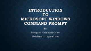 Microsoft windows command prompt | PPTX