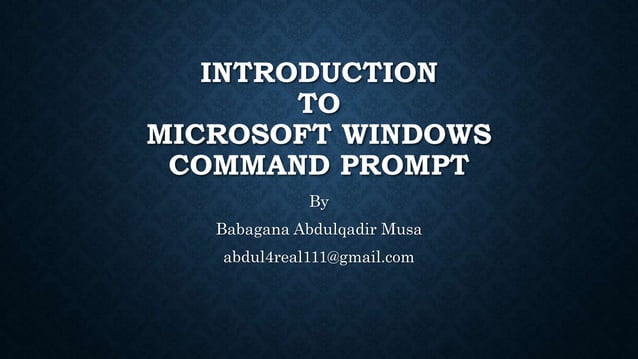 Microsoft windows command prompt | PPTX | Operating Systems | Computer Software and Applications