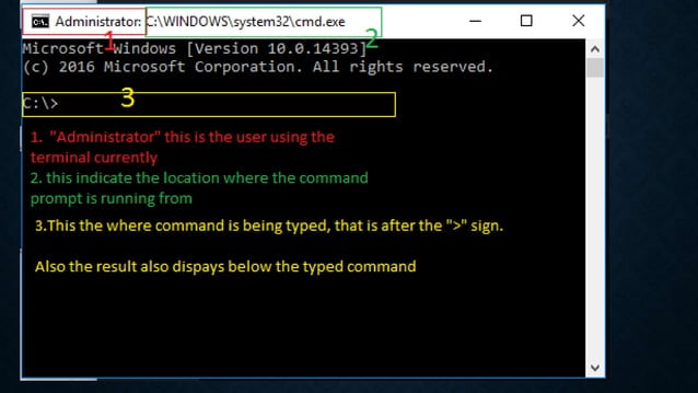 Microsoft windows command prompt | PPTX | Operating Systems | Computer Software and Applications