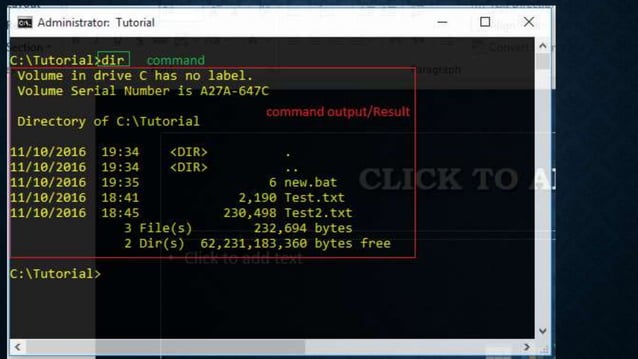 Microsoft windows command prompt | PPTX | Operating Systems | Computer Software and Applications