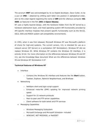 Microsoft Windows Nt | PDF