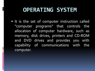 Microsoft windows operating concept | PPT