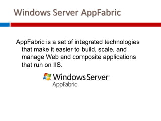 Microsoft Windows Server AppFabric | PPTX