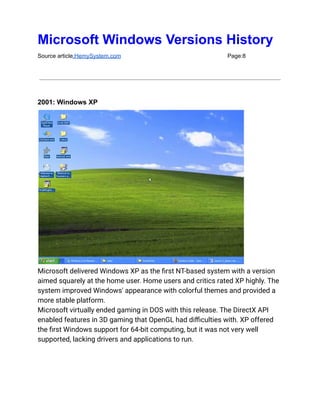 Microsoft Windows Versions History | PDF