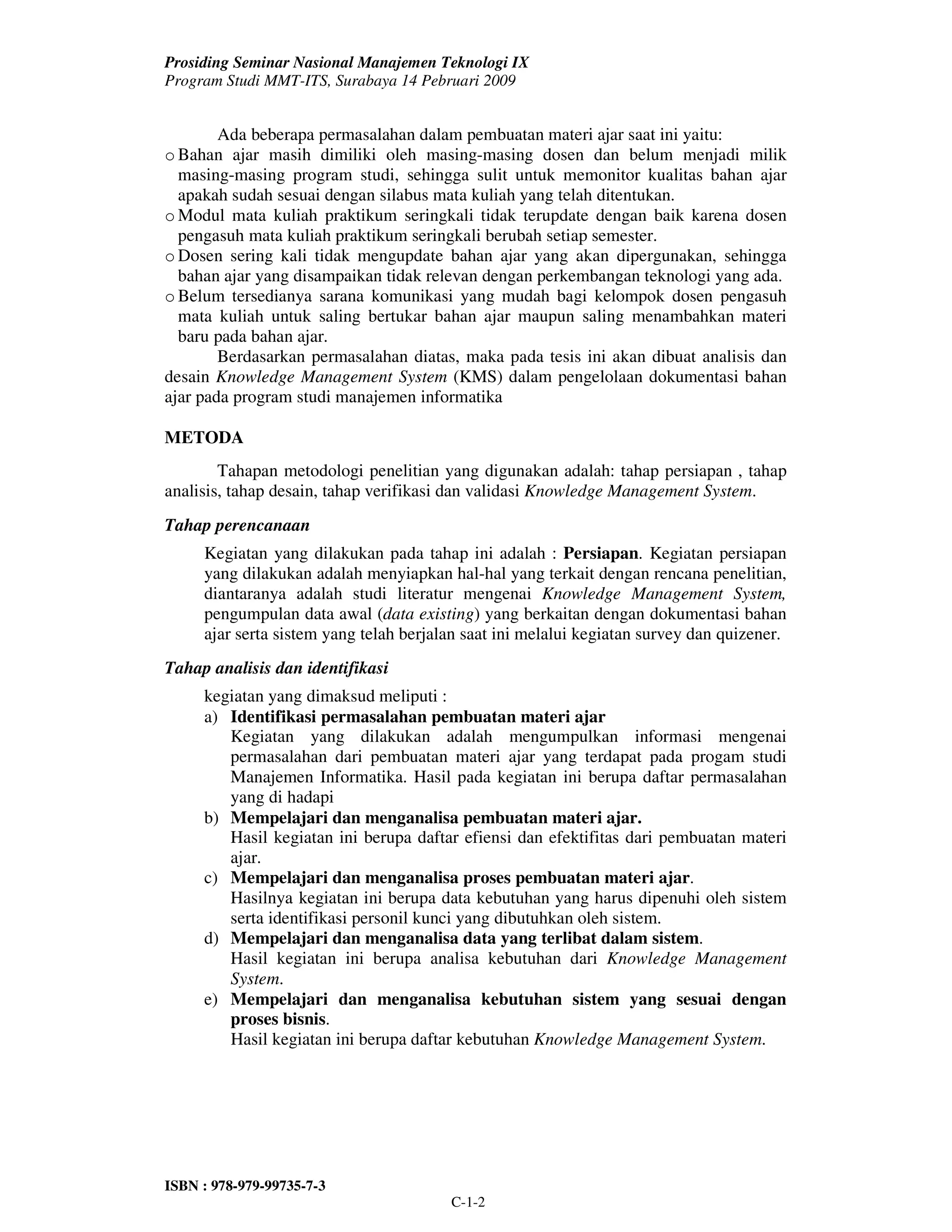 ANALISIS DAN DESAIN KNOWLEDGE MANAGEMENT SYSTEM | PDF